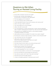 Checklist: Questions to Ask When Touring an Assisted Living Facility ...